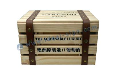 Cina Contenitori di regalo di legno riciclati del vino del pino per la pubblicità con stampa di seta di CYMK in vendita
