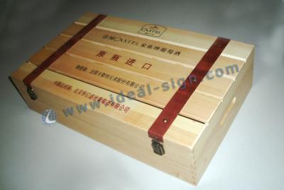 Cina Contenitori di regalo di legno su ordinazione finiti del vino per il club con stampa di seta in vendita