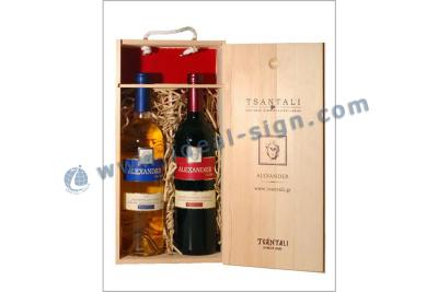 Cina I contenitori di regalo di legno riciclati pino del vino incidono per un vino di 2 bottiglie in vendita