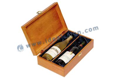Cina Stampa di seta di legno dei contenitori di regalo del vino di Antivari del pino CYMK per l'imballaggio del vino di 2 bottiglie in vendita