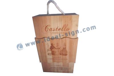 Cina Pino di legno solido unico dei contenitori di regalo del vino con le dimensioni di 35x20x11cm in vendita