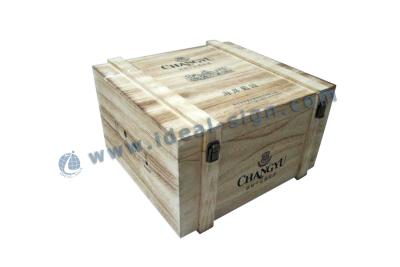 Cina Contenitori di regalo di legno su misura del vino di paulownia 35x30x21cm per la pubblicità in vendita