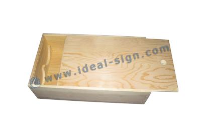 Cina Pino di legno giallo-chiaro ambientale dei contenitori di regalo del vino con il logos su ordinazione in vendita