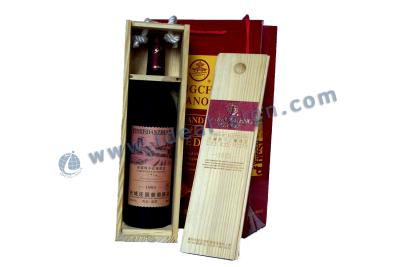 Cina Pino di legno riciclato su misura dei contenitori di regalo del vino con le tecniche di seta di stampa di CYMK in vendita