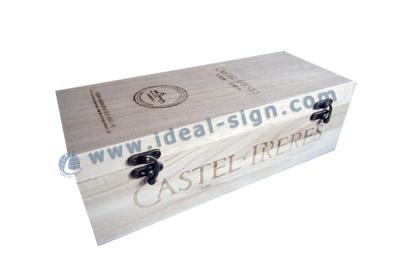 Cina Timbratura calda di legno unica bianca dei contenitori di regalo del vino con il legno di paulownia in vendita