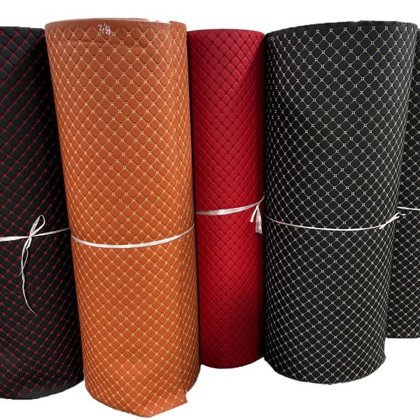 Quality Customize Thickness PVC Leather Foam With Embroidery Design For Car Seat Covers for sale