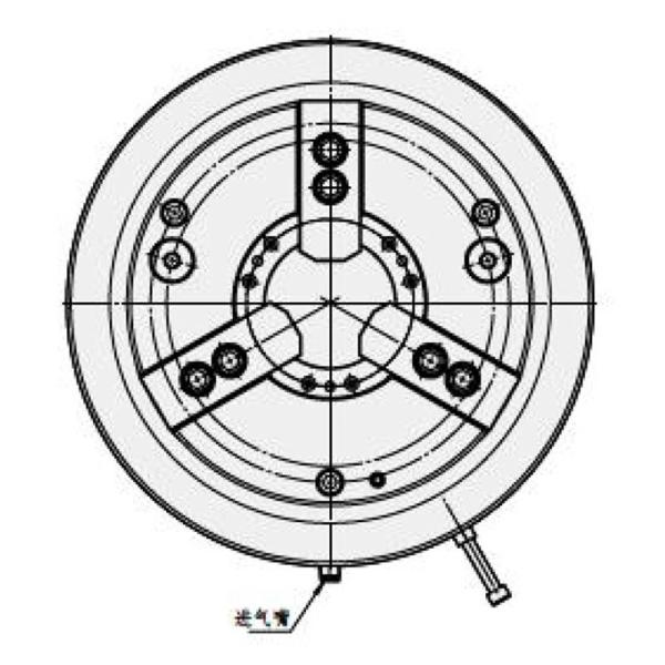 Quality Reliable 3 Jaw Front Mounted Chuck for Pneumatic Applications for sale
