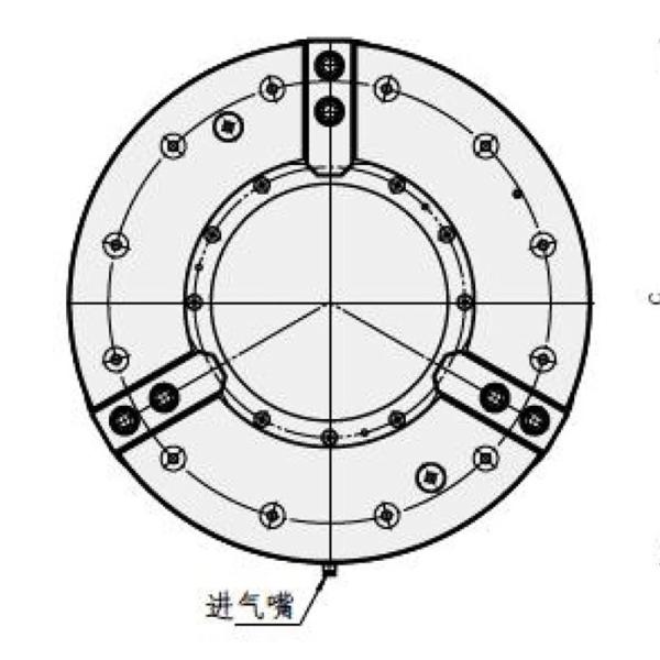 Quality Reliable 3 Jaw Front Mounted Chuck for Pneumatic Applications for sale