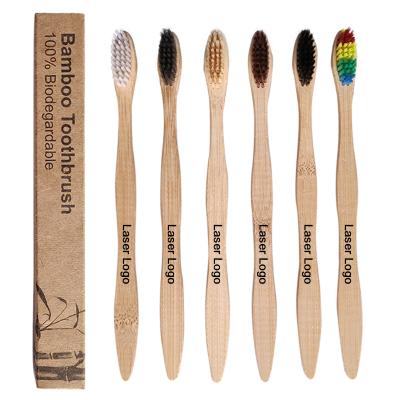 China Natural bamboo toothbrush black eco friendly soft bristle bamboo toothbrush for sale