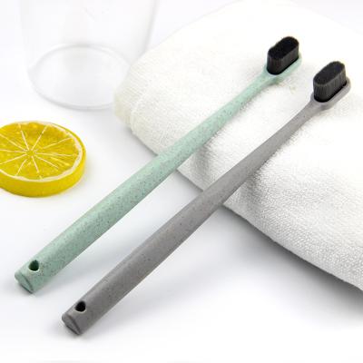 China Wholesale ultra-fine soft toothbrush million nano bristle oem wheat straw charcoal toothbrush for sale
