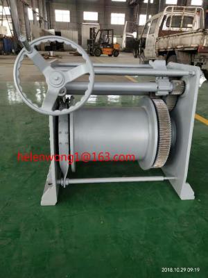 China sells 20mm wire rope 50m wire length 30KN hand winch marine winch for sale