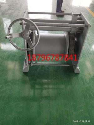 China 18mm wire rope 80m wire length 10kn manual winch hand winch marine winch for sale