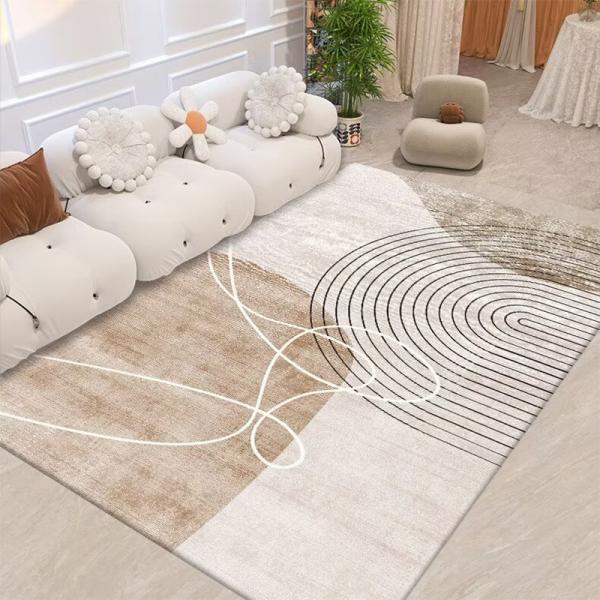 Quality Soft Geometric Printed Velvet Carpet Modern Luxury Gold Foil Print Art Carpet for sale