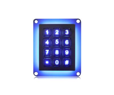 Cina Tastiera numerica del vandalo 12 del metallo retroilluminato chiave della prova per il cash machine in vendita
