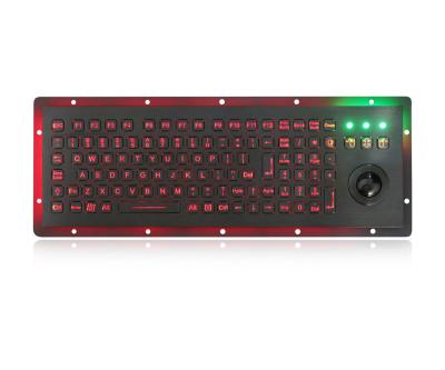 中国 産業用メタルバックライトUSBキーボード 25mm オプティカルトラックボール 販売のため
