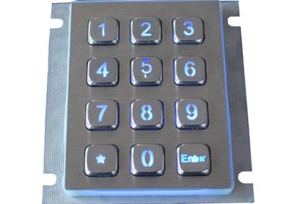 Cina Illuminato 12 chiavi Metal il colpo lungo Backlit blu di 4x3 su misura tastiera 2.0mm in vendita