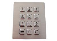 China 12 Keys Metal Numeric Keypad 4x3 Door Entry Programmable Dot Matrix Interface for sale