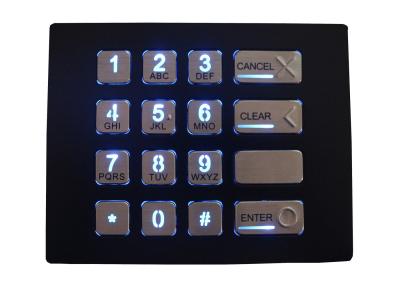 Cina Tastiera retroilluminata della prova dinamica del vandalo di Dot Matrix IP67 per il chiosco della Banca in vendita