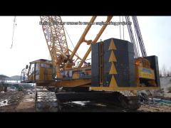 Yellow Second Hand Crawler Cranes 254t In Marine Engineering And Complete The Project Well