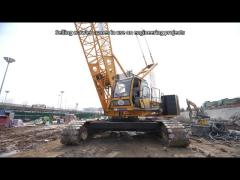 Demonstration of the powerful lifting capacity of crawler cranes
