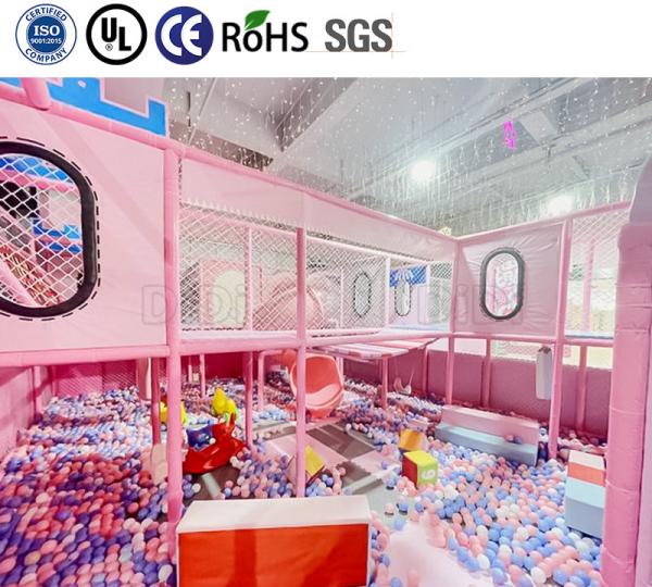Quality Pink Macaron Themed Kids Amusement Park For Kindergarten Playgrounds 3D Design for sale