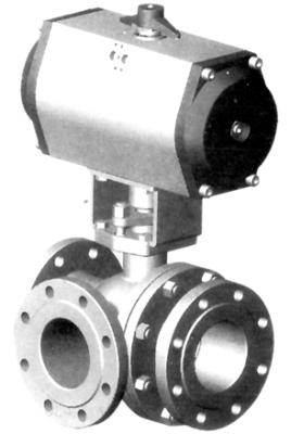 China Compact Pneumatic O Type Three Way Ball Valve 15-200mm Nominal Diameter for sale