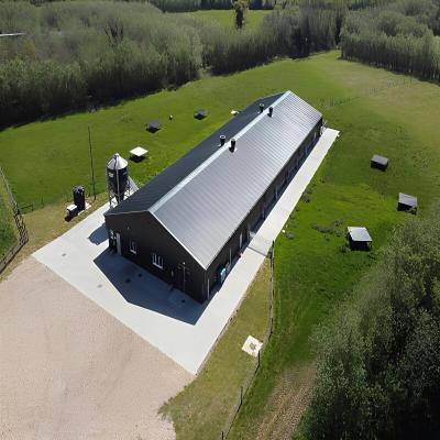 China Lightweight Low Cost Steel Frame House , Prefab Steel Frame Farm Building for sale