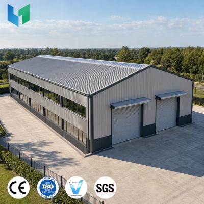 China Large Span Steel Frame Godown Industrial Storage Shed with Insulated Sandwich Panel Roof and Ridge Ventilation for Cold Region for sale