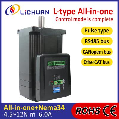 China Lichuan Open Loop Integrated Stepper Motors Driver 4.5N.m 2Phase Nema34 48V 6.0A for sale