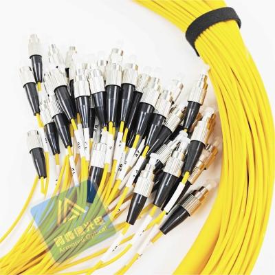 China 48F Armored Fiber Pigtail With FC Yellow LSZH 10.5MM FTTX Datacenter Rodent Resistant for sale