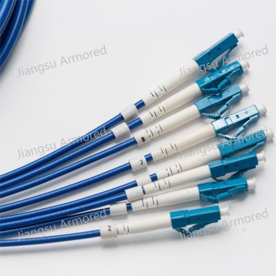 China 8 Core Armored Patch Cord 10m SC LC 6.5mm Blue  LSZH   Patch Jumper for sale