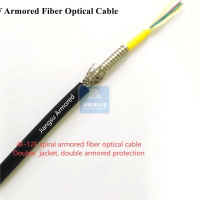 China 12 Core Armored Fiber Optical Cable 5.0mm SM LSZH Double Jacket FTTH for sale