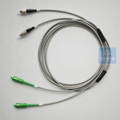 China Spiral Armored Fiber Patch Cable Cord 3m 3.0mm Grey PVC Jacket  Micro for sale