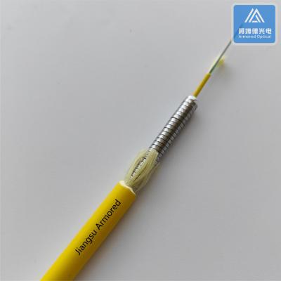 중국 12 코어 SM 나선 장갑 섬유 케이블 노란색 LSZH 마이크로 장갑 케이블 FTTH 설치류 저항 판매용