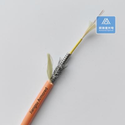 중국 12 코어 MM 나선 장갑 섬유 케이블 오렌지 LSZH 6.5mm 마이크로 장갑 케이블 FTTH 설치류 저항 판매용