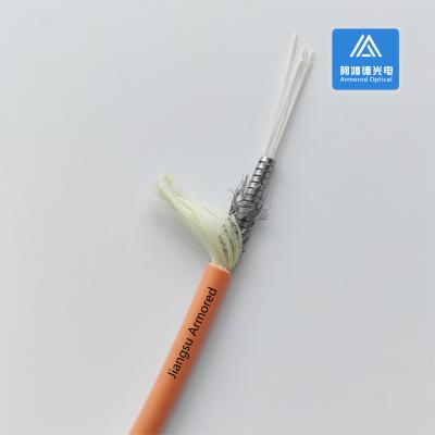 중국 6 코어 MM 나선 장갑 섬유 케이블 오렌지 PVC 6.5mm 마이크로 장갑 케이블 FTTH 설치류 저항 판매용