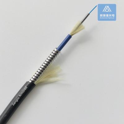 중국 심플렉스 SM 장갑 섬유 케이블 7.0mm 검은색 LSZH 이중 장갑 튜브 설치류 저항 판매용