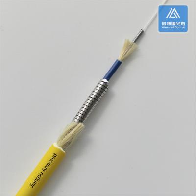 중국 심플렉스 SM 장갑 섬유 케이블 7.0mm 노란색 LSZH 설치류 저항 이중 장갑 섬유 케이블 FTTH 판매용