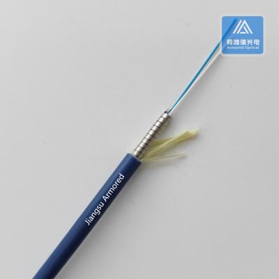 China SM Single Mode Armored Fiber Cable Armoured Fibre 3.0mm Blue for sale