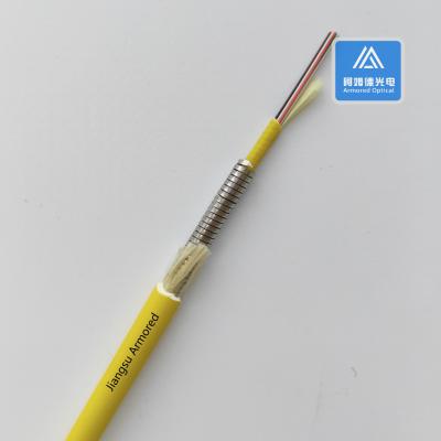 Cina 6 nuclei Single Mode Cavo a fibra corazzata a spirale 6.5mm Giallo LSZH FTTH resistente ai roditori in vendita