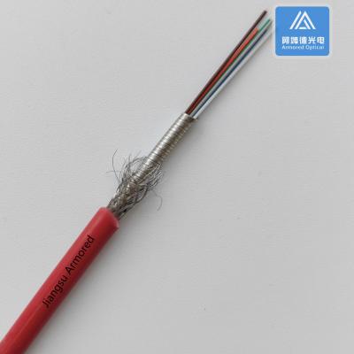 중국 6 코어 단일 모드 나선 장갑 섬유 케이블 5.0mm 빨간색 LSZH 설치류 저항 FTTH 판매용