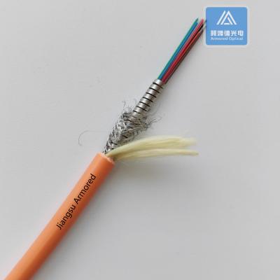 China 12 Strand Armored Fiber Optic Cable Armored Multimode Fiber 6.0mm Orange LSZH for sale