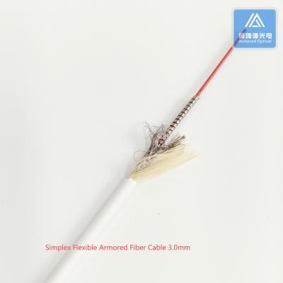 China Simplex Flexible Panzerfaser Patch Kabel 3,0 mm Weiß LSZH FTTH zu verkaufen