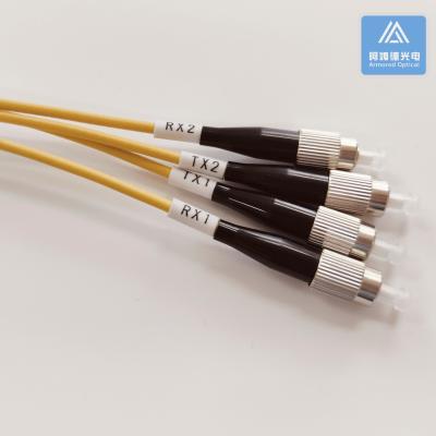 Cina FC-SC-25M 4 nuclei in acciaio inossidabile fibra ottica blindata cavo di patch 6.5mm giallo LSZH patch piombo in vendita