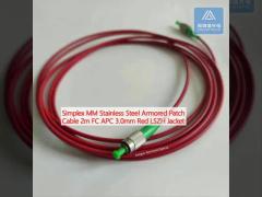 Simplex SM Stainless Steel Armored Patch Cord 3m SC UPC 3.0mm Yellow LSZH Jacket