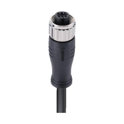 China 4 Poles M12 Plug Connector Shielded Female Connector Molded For Factory Automation for sale