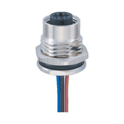 China Front Mounting M12 Panel Mount Connector Female Solder Type 12 Pin Circular Connector for sale