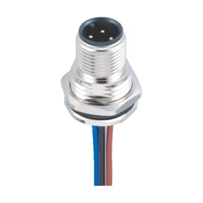 China Sensor Male M12 Panel Mount Connector Front Mounting 8 Pin With PUR Cable for sale