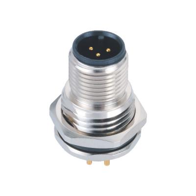 China IP67 / IP68 M12 Panel Mount Connector Front Mounting With Waterproof O - Ring for sale