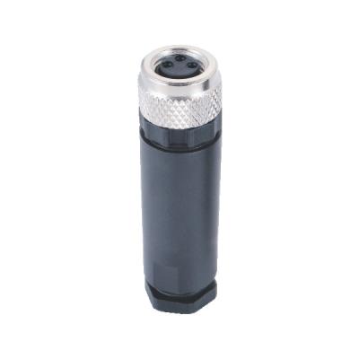 China Field Wireable Plug M8 Circular Connector Female 3 Pin Assembly Type Straight Orientation for sale